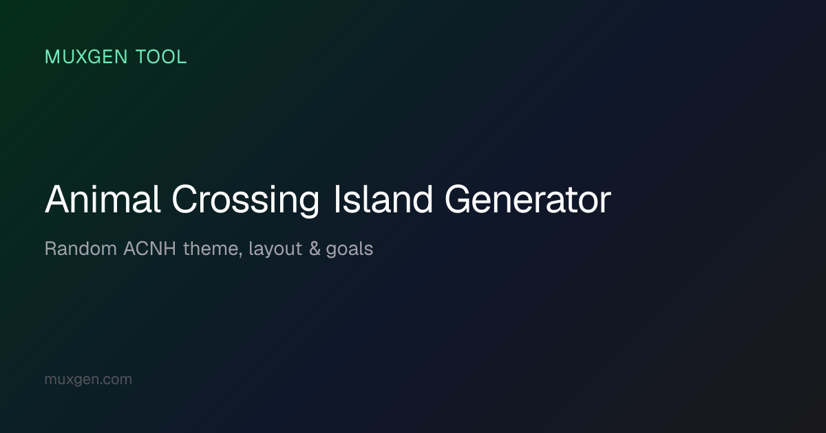 Animal Crossing Island Generator — Free ACNH Theme, Layout ...