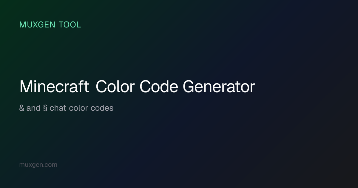 Minecraft Color Code Generator — Free & and § Text Formatting Codes ...